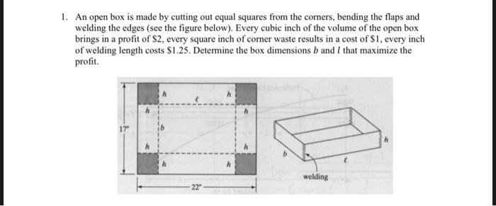 Solved An open box is made by cutting out equal squares from | Chegg.com