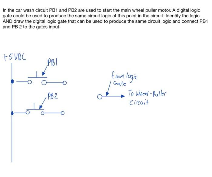 In the car wash circuit PB1 and PB2 are used to start | Chegg.com