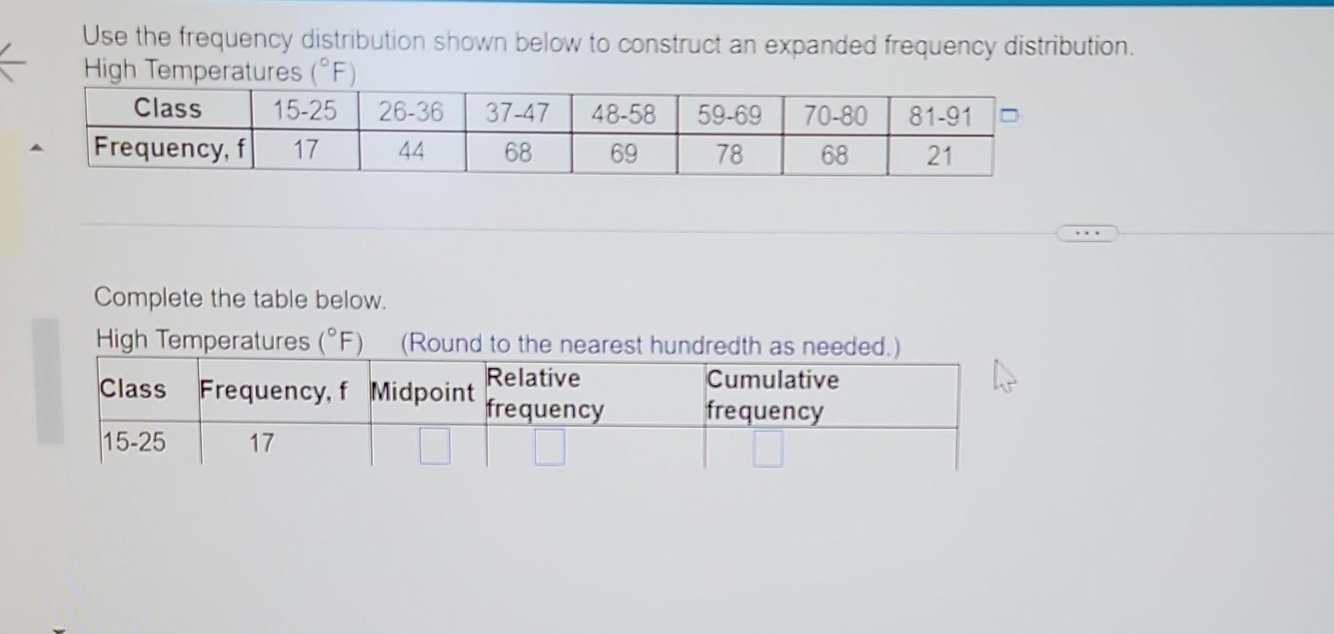 Solved Use the frequency distribution shown below to | Chegg.com