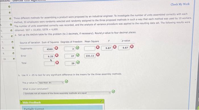 Solved Three different methods for assembling a product were | Chegg.com