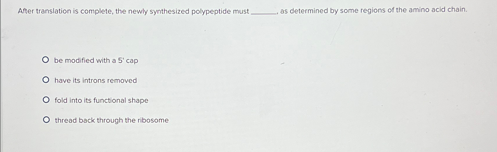 Solved After translation is complete, the newly synthesized | Chegg.com