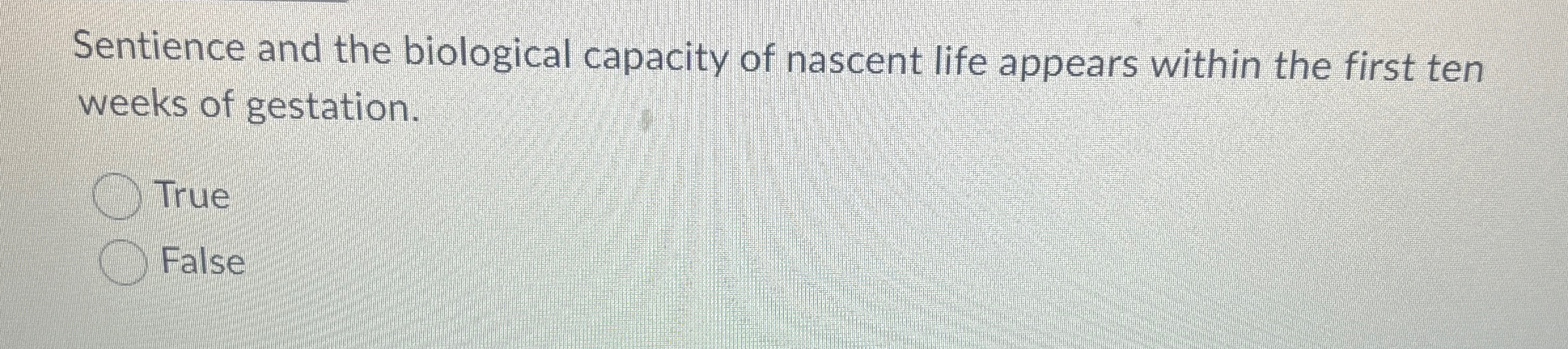 Solved Sentience and the biological capacity of nascent life | Chegg.com