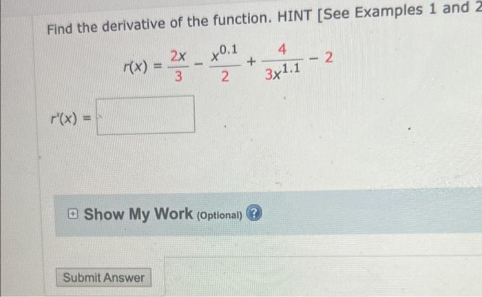 Solved Find the derivative of the function. HINT [See | Chegg.com