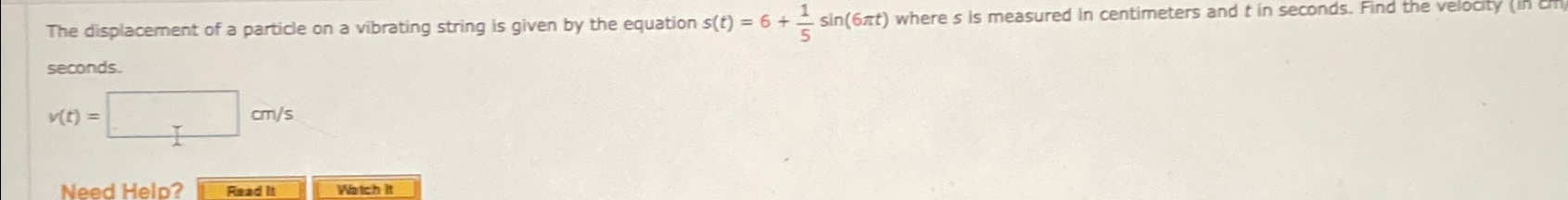 Solved The displacement of a particle on a vibrating string | Chegg.com
