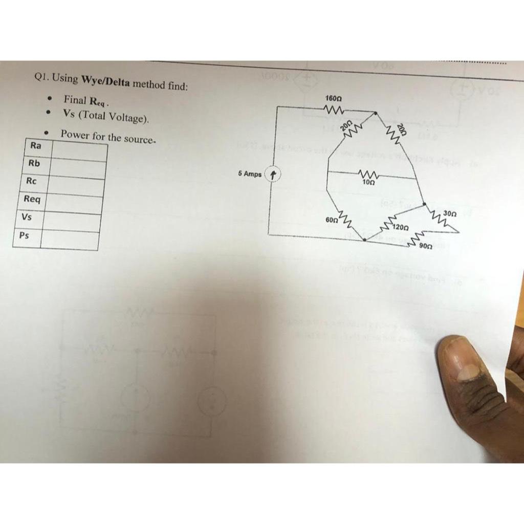 Solved Q1. ﻿Using Wye/Delta method find:Final Req .Vs (Total | Chegg.com