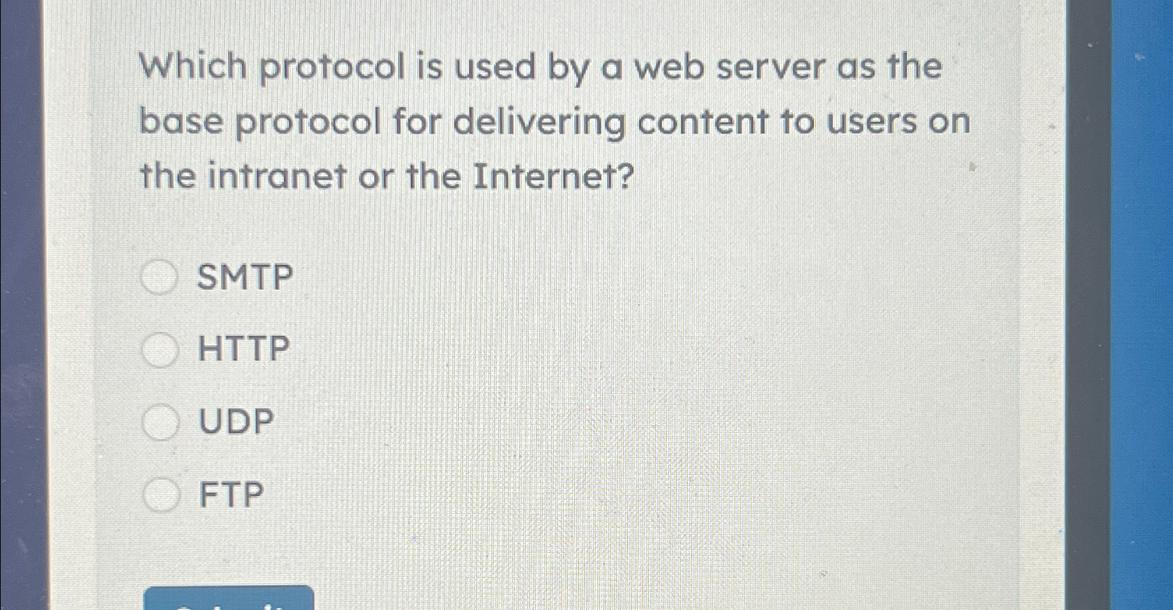 Solved Which protocol is used by a web server as the base | Chegg.com