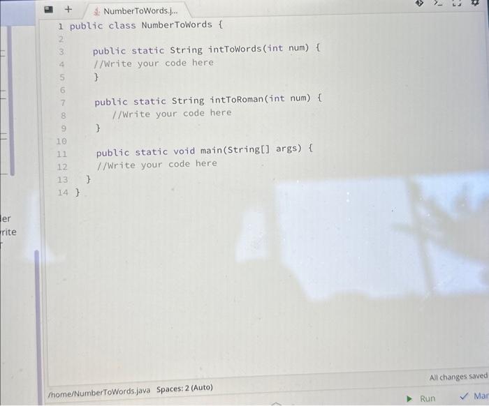 Solved Number to Words \& Roman Specification: Read in | Chegg.com