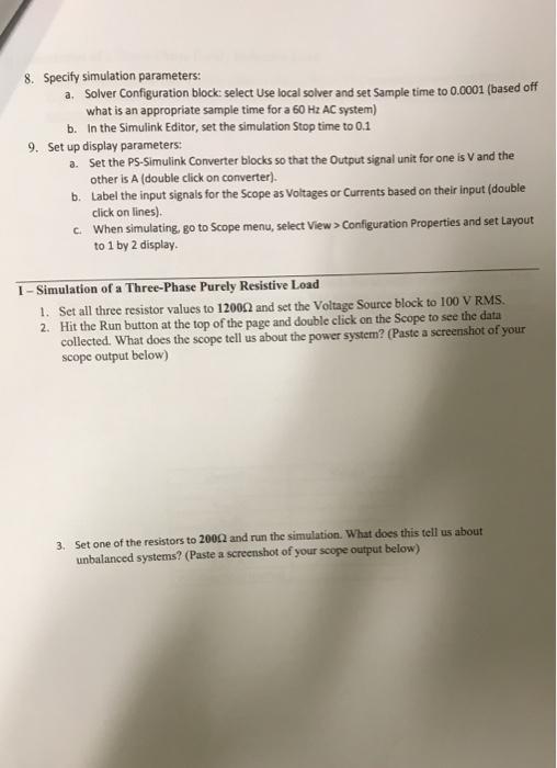 PRE-LAB Assignment: I - Setting up Simscape 1. Open | Chegg.com