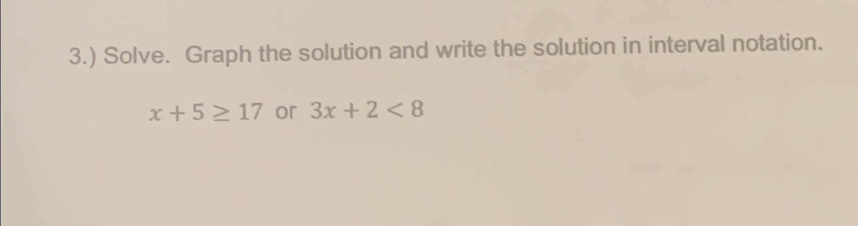 Solved 3.) ﻿Solve. Graph the solution and write the solution | Chegg.com