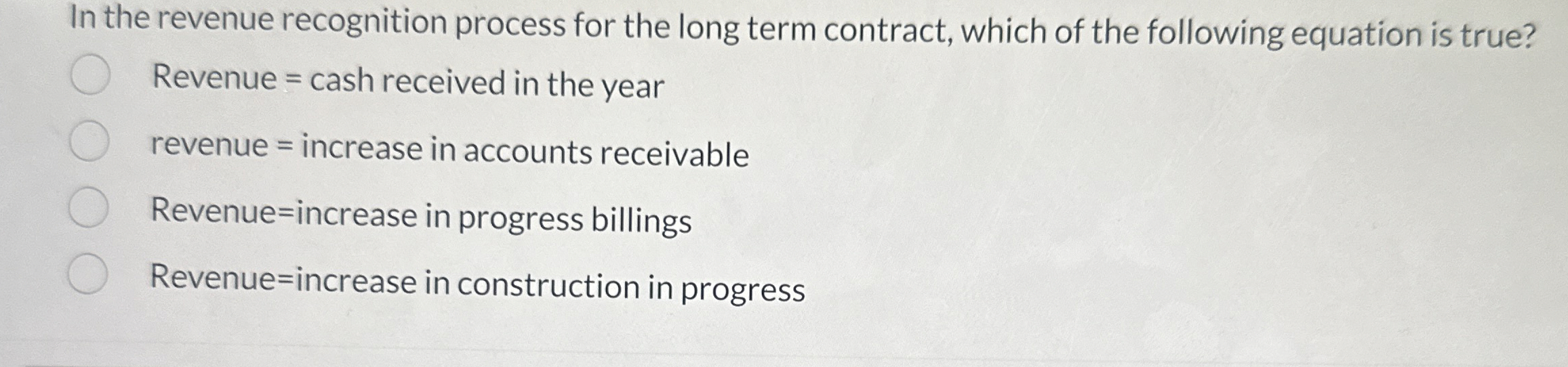 Solved In the revenue recognition process for the long term | Chegg.com