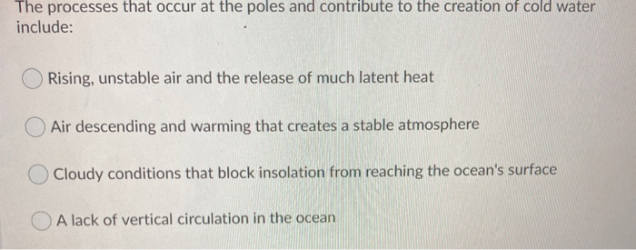 Solved The processes that occur at the poles and contribute | Chegg.com