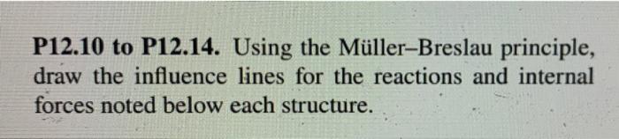 Solved P12.10 to P12.14. Using the Müller-Breslau principle, | Chegg.com