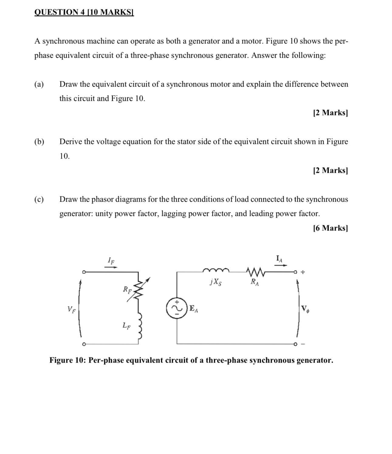 Solved QUESTION MARKS]A synchronous machine can operate as | Chegg.com