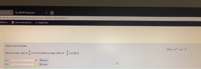 Solved find A and B such thatf(x)=x^2+Ax+bhas an average | Chegg.com