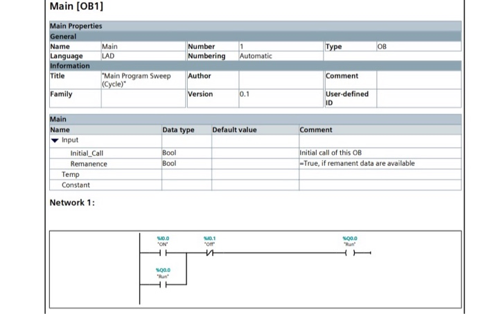 Main [OB1] Type OR Number Numbering Automatic Main | Chegg.com
