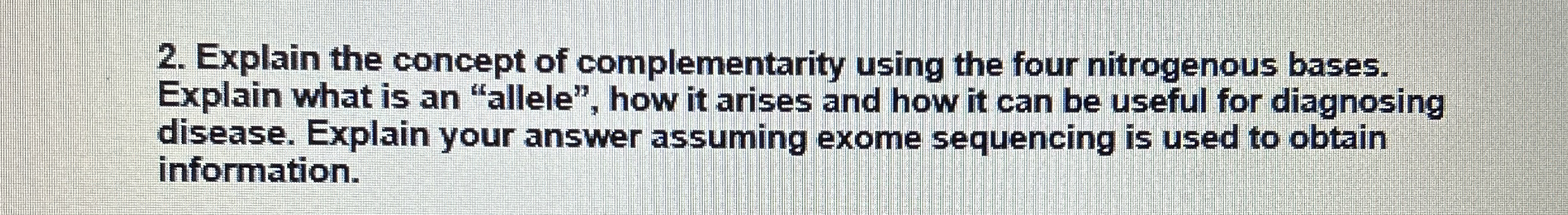 Explain the concept of complementarity using the four | Chegg.com