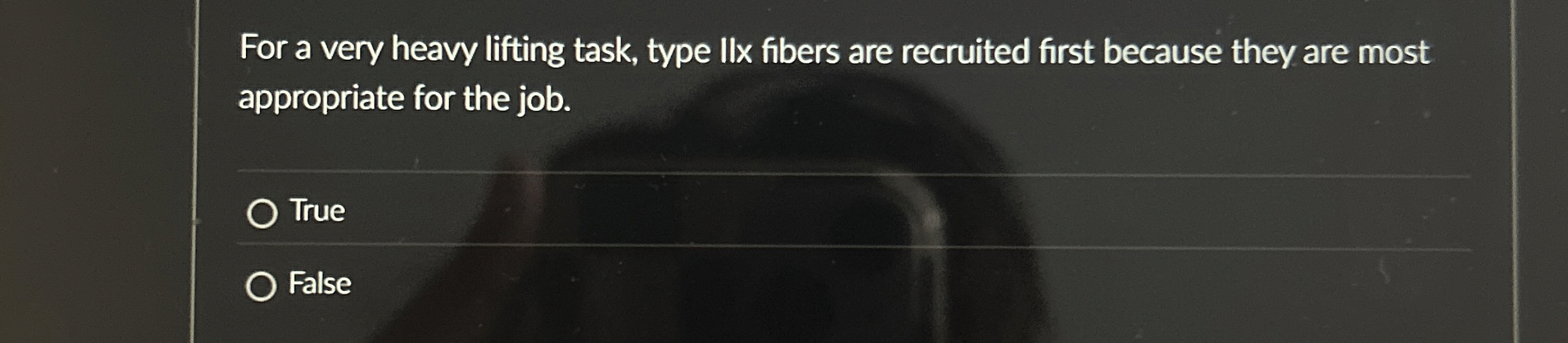 Solved For a very heavy lifting task, type llx fibers are | Chegg.com