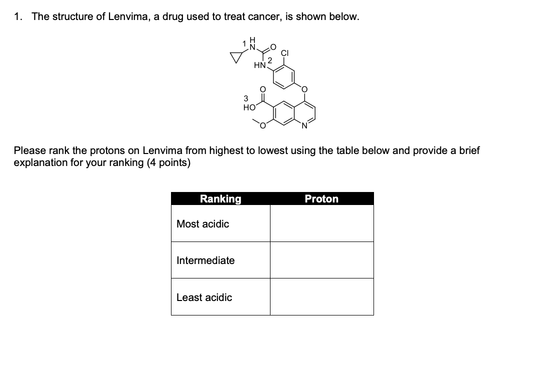 Solved The structure of Lenvima, a drug used to treat | Chegg.com