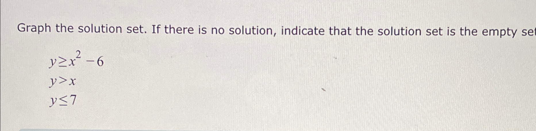 Solved Graph the solution set. If there is no solution, | Chegg.com
