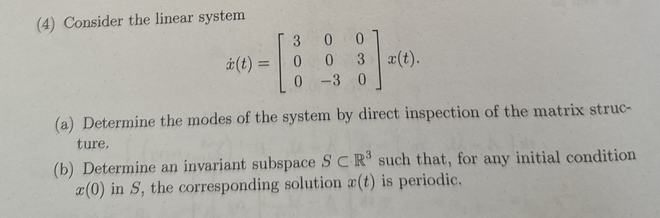 Solved (4) ﻿Consider the linear | Chegg.com
