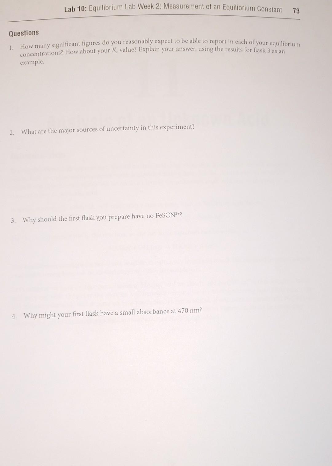 Solved Lab 10: Equilibrium Lab Week 2: Measurement of an | Chegg.com