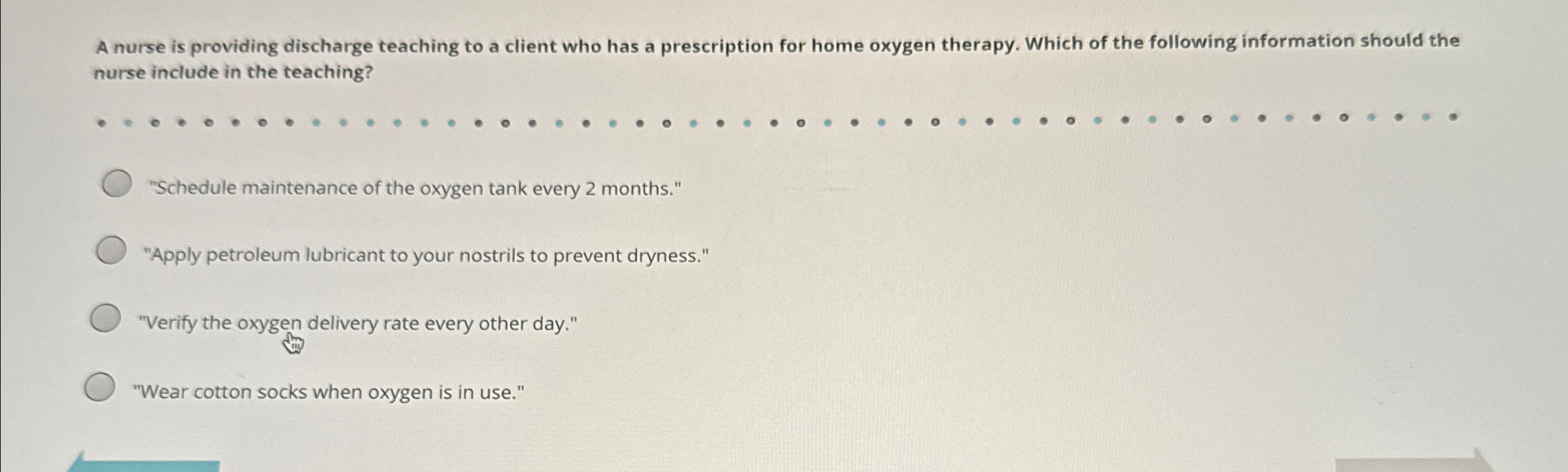 Solved A nurse is providing discharge teaching to a client | Chegg.com