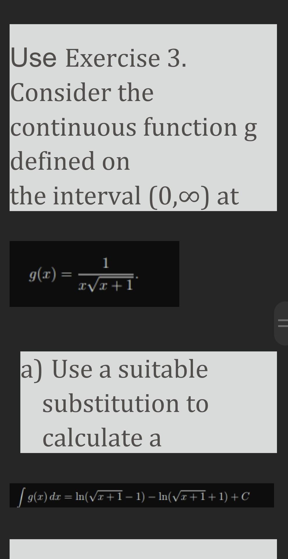 Solved a) Use a suitable substitution to calculate a | Chegg.com