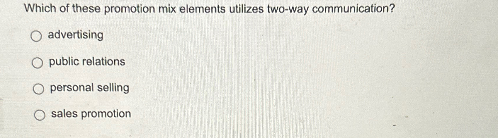 Solved Which of these promotion mix elements utilizes | Chegg.com