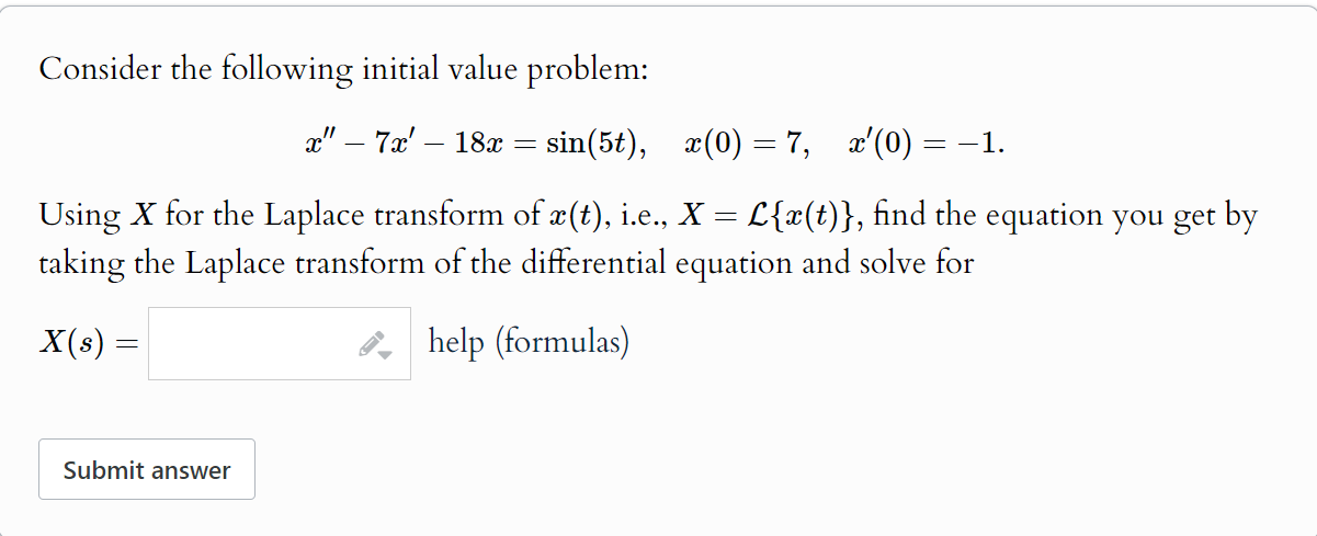Solved Consider the following initial value | Chegg.com