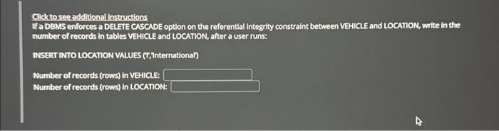 Solved The LocID column in the VEHICLE relation is a foreign | Chegg.com