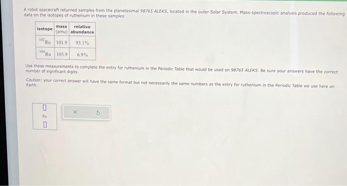 Solved A robot spocecraft returned samples from the | Chegg.com