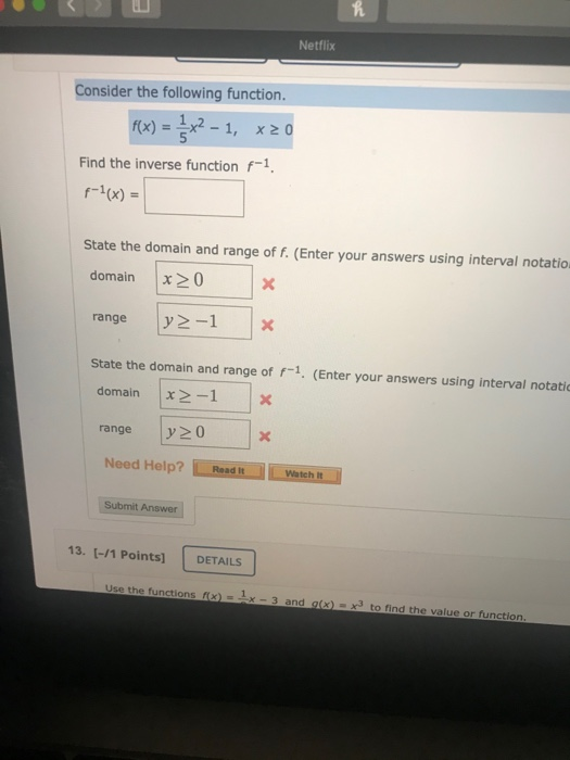 Solved Netflix Consider the following function. F(x) = 3x2 - | Chegg.com