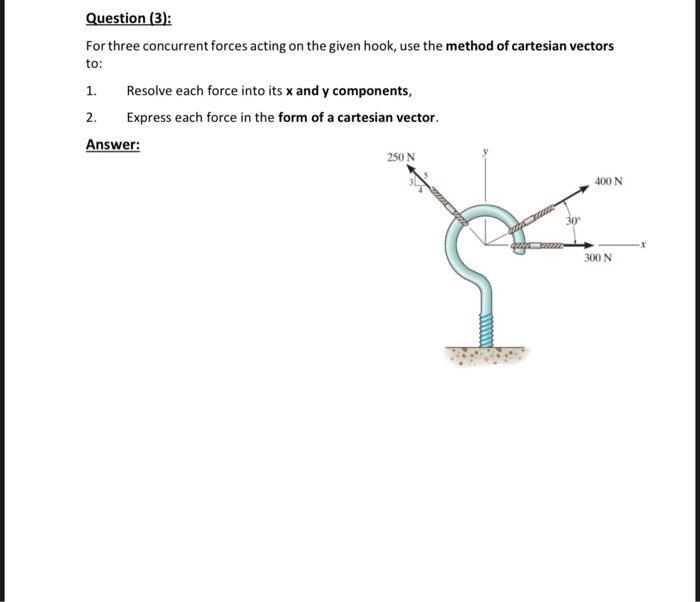 Solved Question (3): For three concurrent forces acting on | Chegg.com