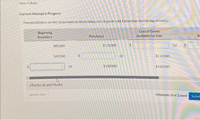 View Policies Current Attempt in Progress Presented | Chegg.com