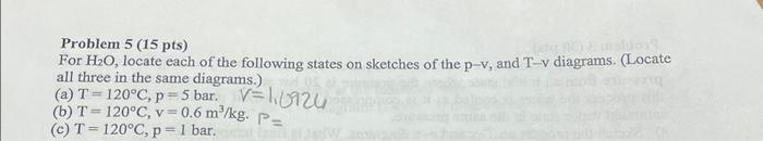 Solved Problem 5 (15 pts) (ay 0E) E maldos For H₂O, locate | Chegg.com