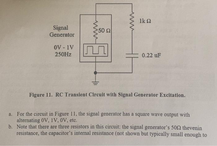 Figure 11. RC Transient Circuit with Signal Generator | Chegg.com
