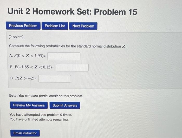 Solved Unit 2 Homework Set: Problem 15 (2 points) Compute | Chegg.com