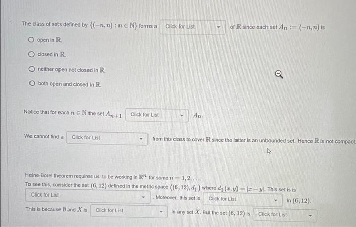 Solved The class of sets defined by {(−n,n):n∈N} forms a of | Chegg.com