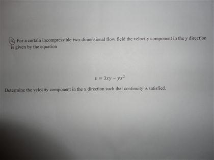Solved For a certain incompressible two-dimensional flow | Chegg.com