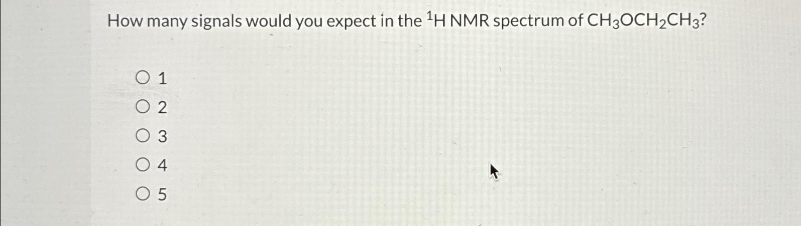 Solved How many signals would you expect in the ?1H ﻿NMR | Chegg.com