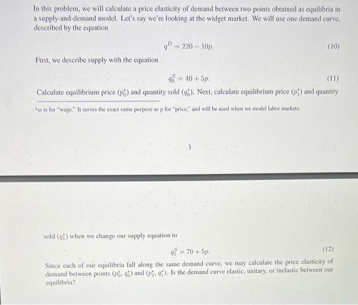Solved In this problem, we will calculate a price elasticity | Chegg.com
