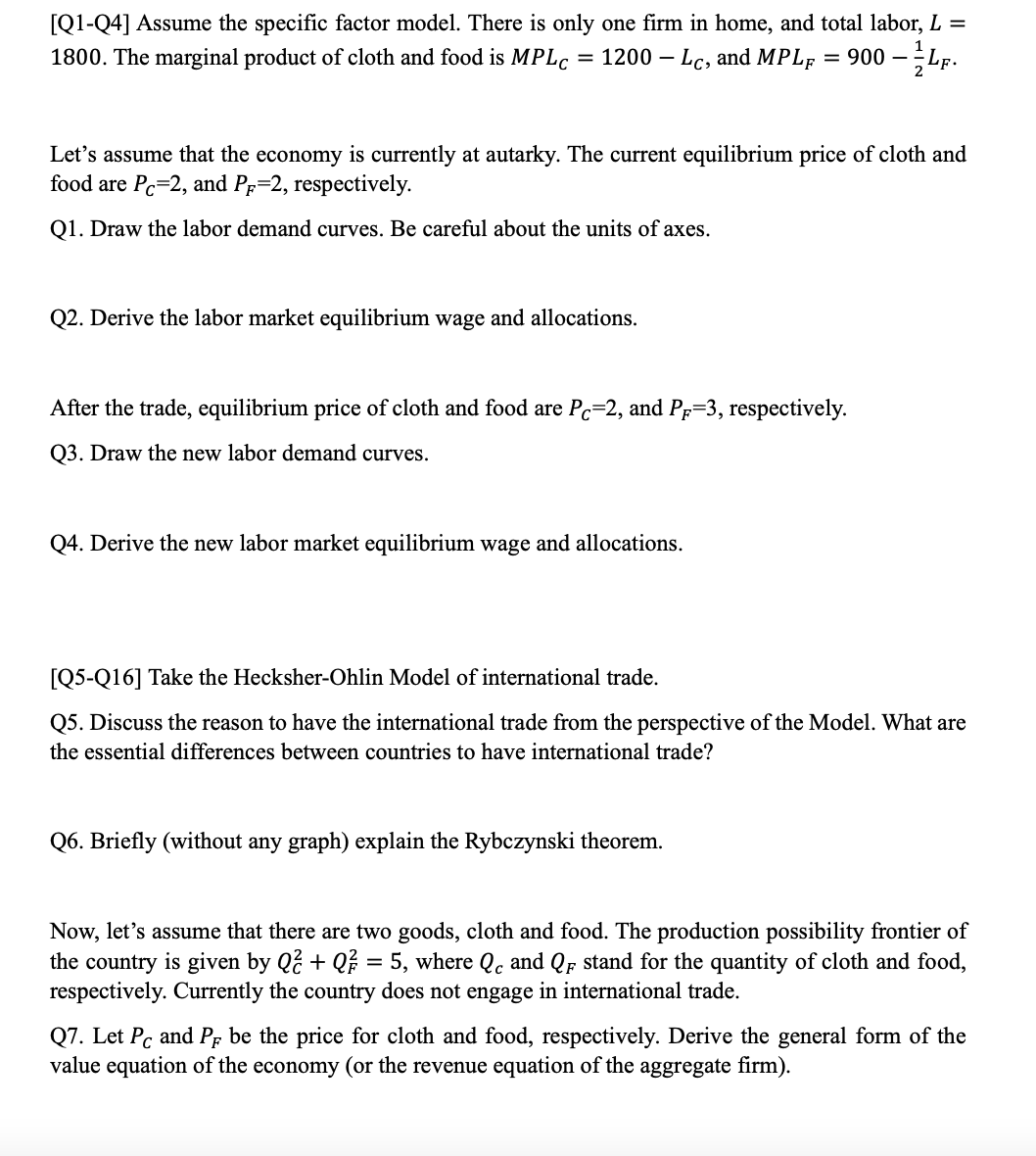 [Q1-Q4] ﻿Assume the specific factor model. There is | Chegg.com