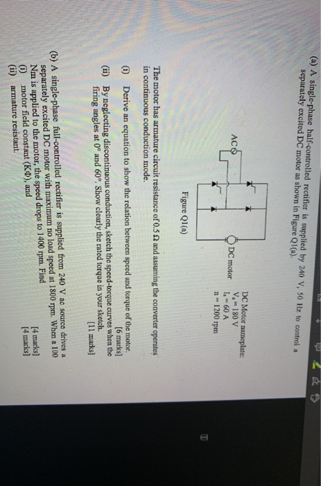 Solved (a) A single-phase half-controlled rectifier is | Chegg.com