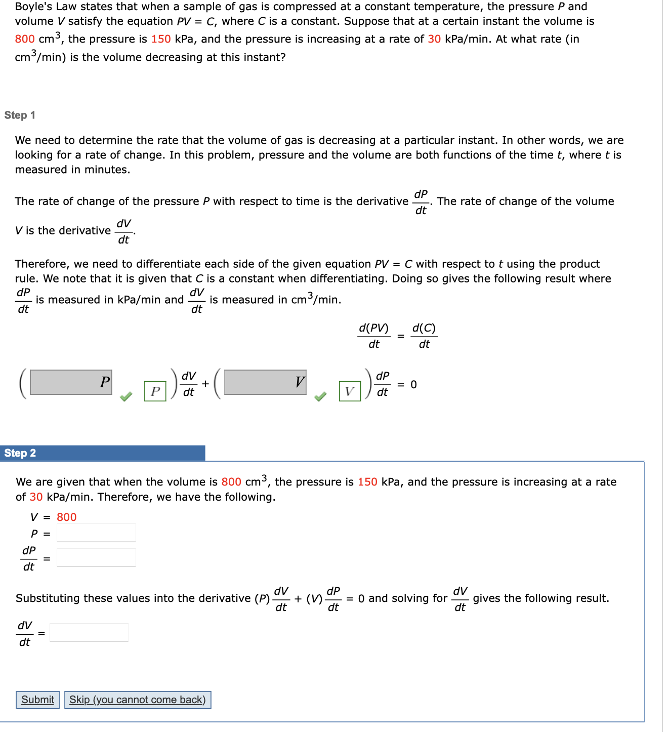 Solved Boyle's Law states that when a sample of gas is | Chegg.com