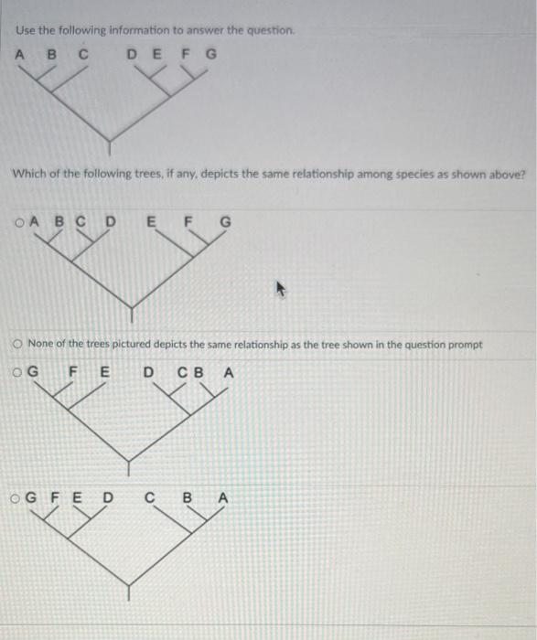 Solved Use the following information to answer the question. | Chegg.com