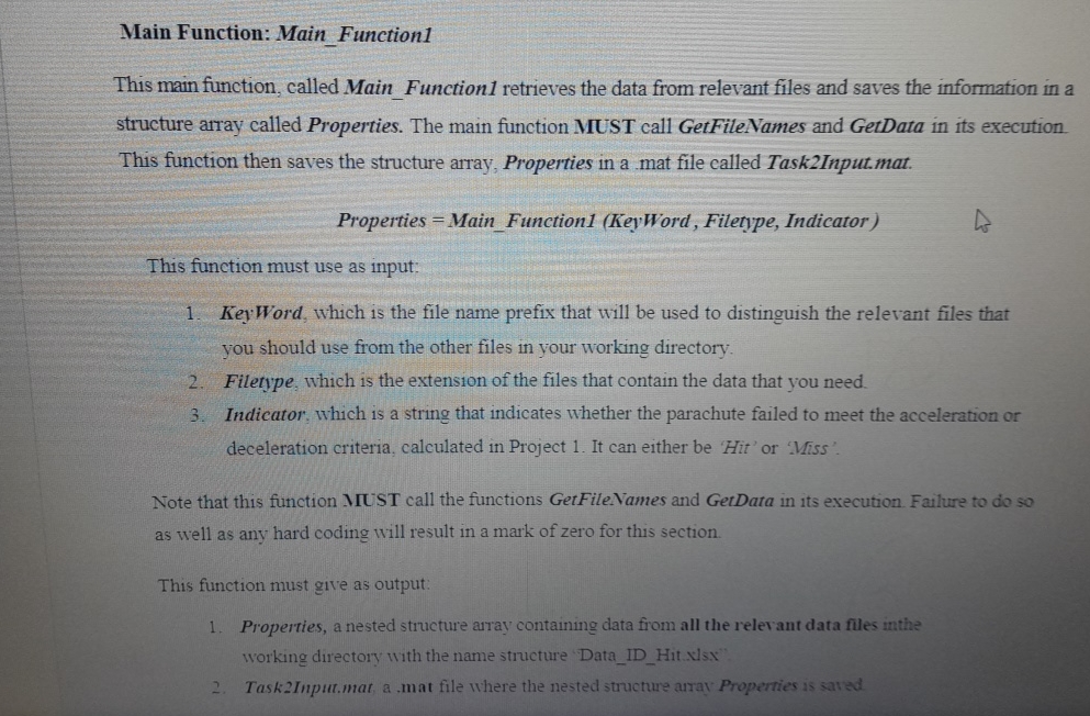 Solved Main Function: Main_Function1This main function, | Chegg.com