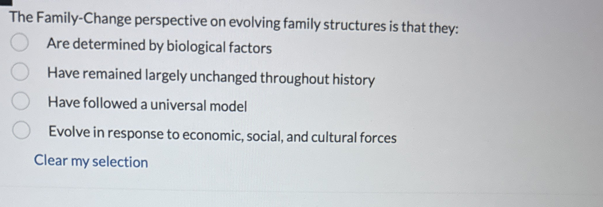 Solved The Family-Change perspective on evolving family | Chegg.com