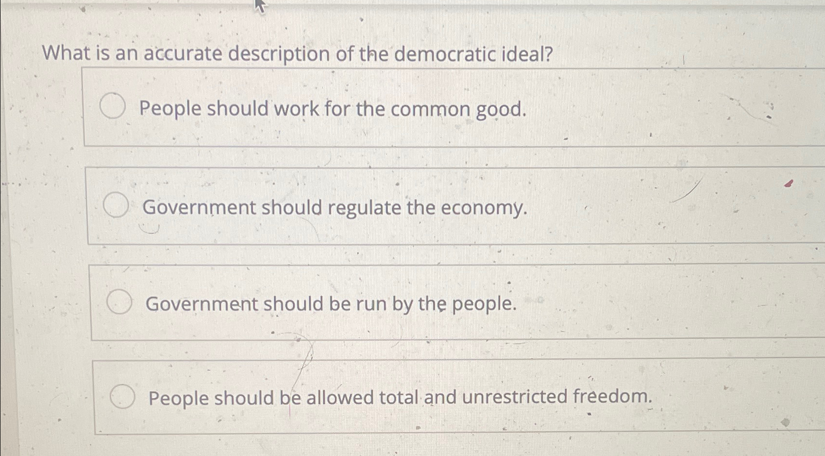 Solved What is an accurate description of the democratic | Chegg.com