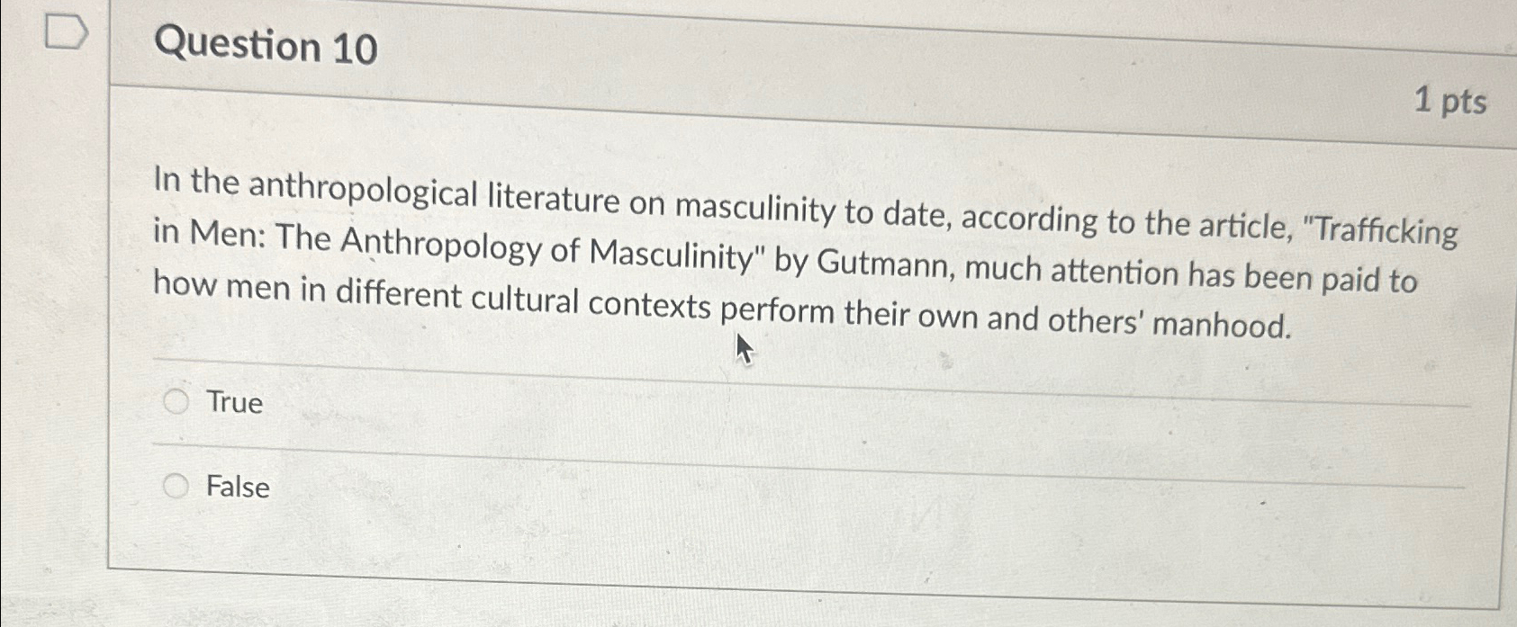 Solved Question 101 ﻿ptsIn the anthropological literature on | Chegg.com
