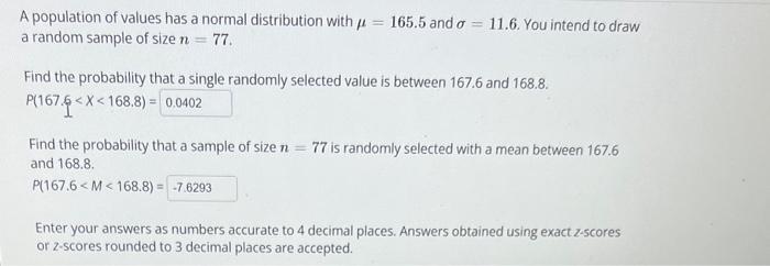 Solved A Population Of Values Has A Normal Distribution With